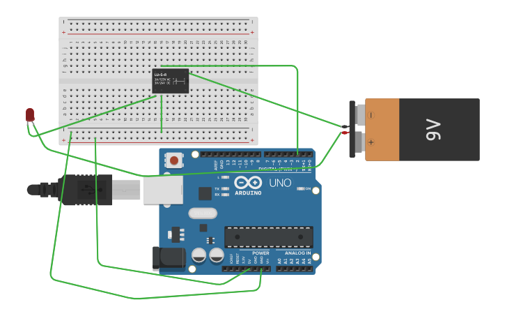 Circuit design Relay - Tinkercad