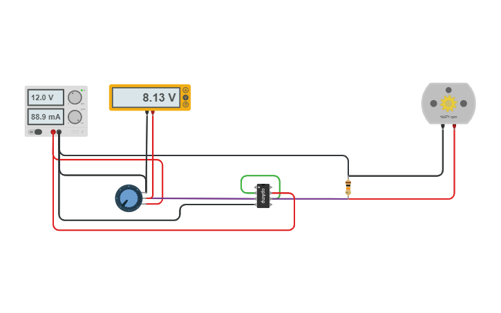 Circuit design DC motor | Tinkercad