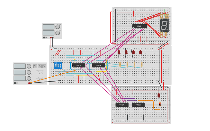 Circuit design Shift Register - Tinkercad