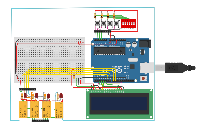 Circuit design Módulo Arduino Ejercicio1 | Tinkercad