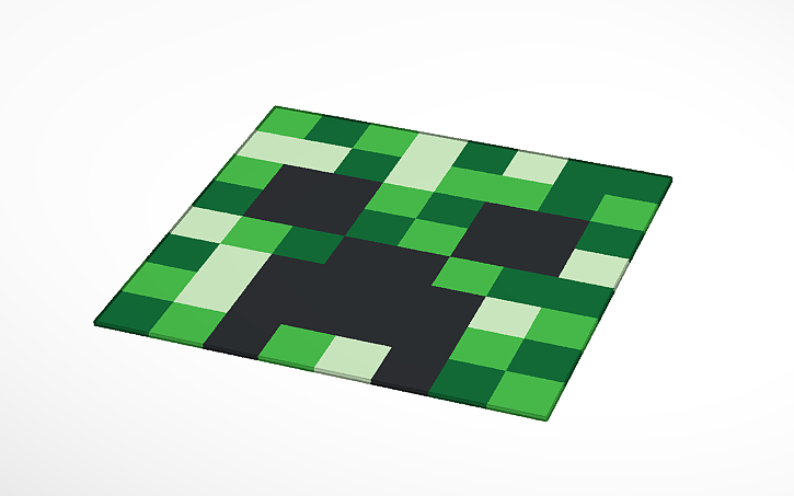 3D design Minecraft Creeper Pixel Art! - Tinkercad