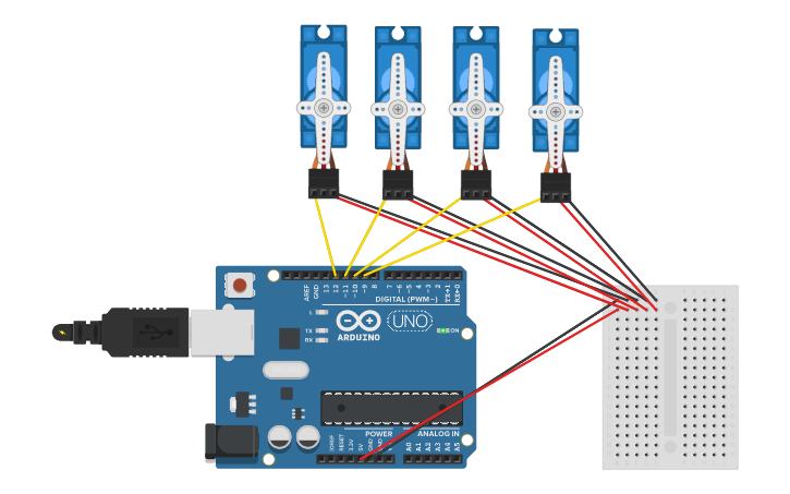 Circuit design RANDOM SERVO MOVEMENT - Tinkercad Circuit design RANDOM SERVO MOVEMENT - Tinkercad