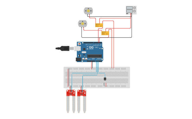 Circuit Design Sensor Humedad Tinkercad
