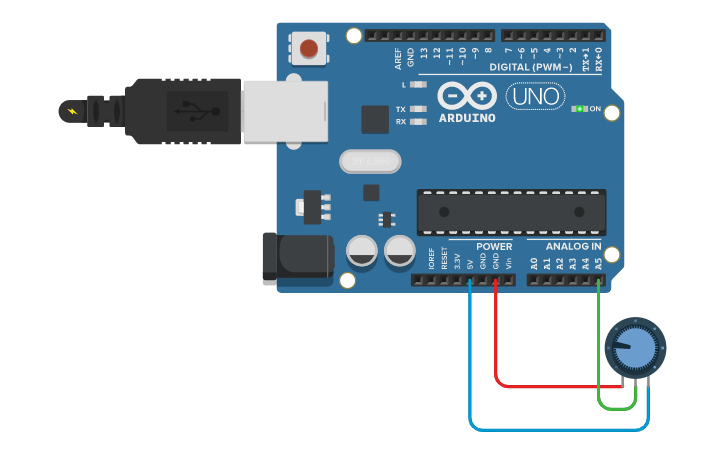 Circuit design analogReadserial | Tinkercad