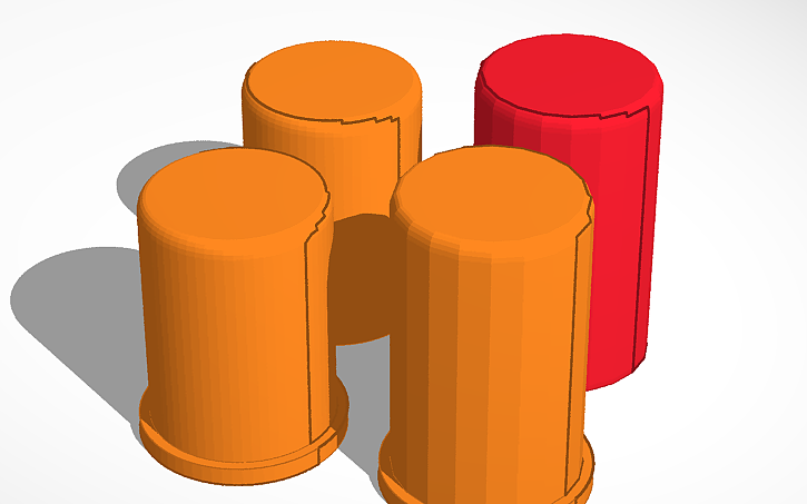 3D design tall push button caps - Tinkercad