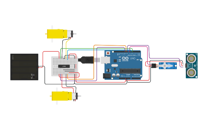 Circuit Design Obstacle Avoidance Car By Robocode Tinkercad
