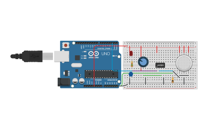 Circuit design mq6_sensor - Tinkercad