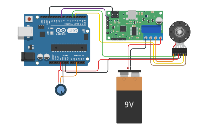 Circuit design PID Pololu - Tinkercad