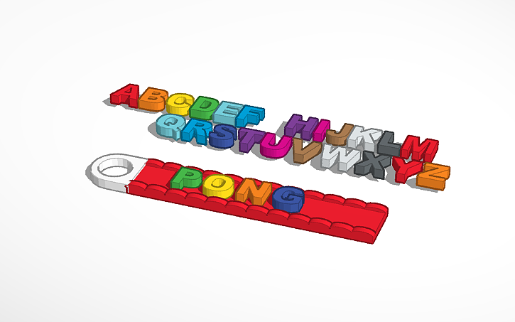 3D design Key Ring, Letters! - Tinkercad
