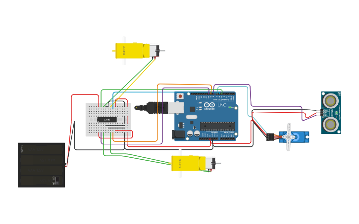 Circuit Design Robot Arduino Tinkercad