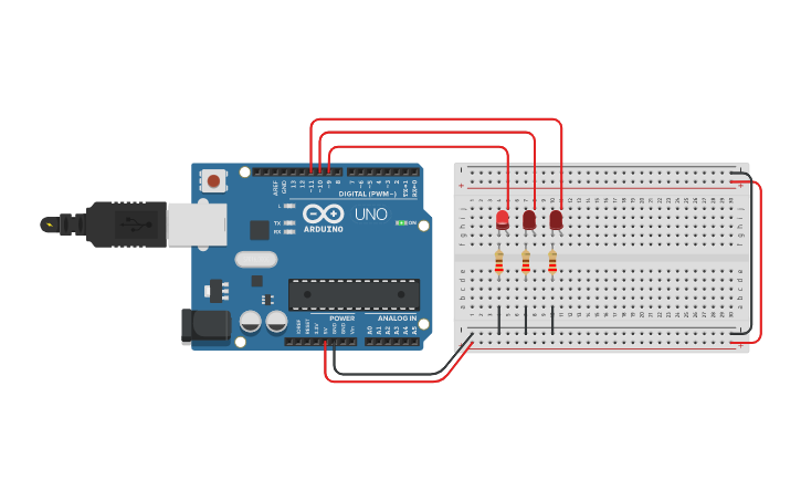 Circuit design Task 28: Nested For Loops - Tinkercad