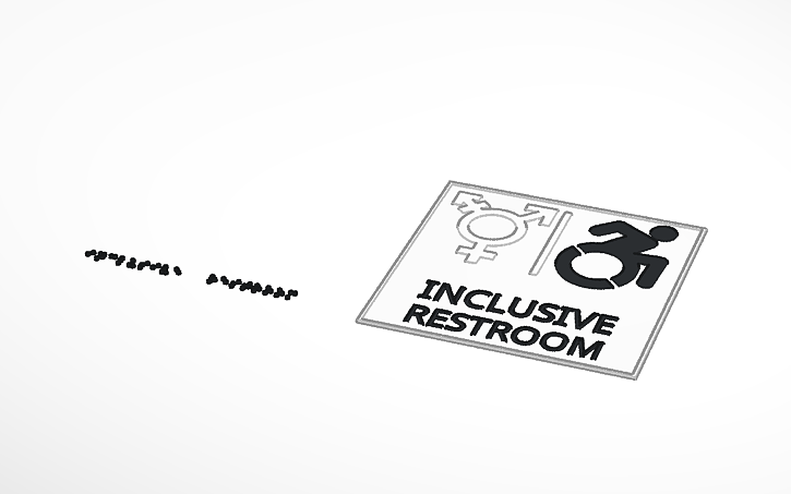 3D design Inclusive Restroom Sign with Braille - Tinkercad