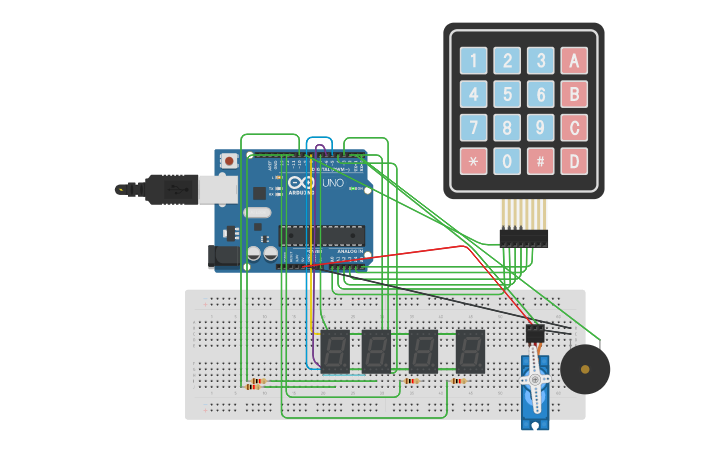 Circuit design password-keypad | Tinkercad
