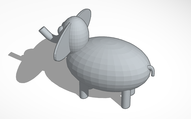3D design elephant - Tinkercad