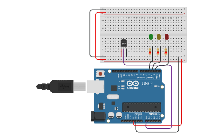 Circuit design tugas 9 sensor suhu 19112474 - Tinkercad Circuit design tugas 9 sensor suhu 19112474 - Tinkercad