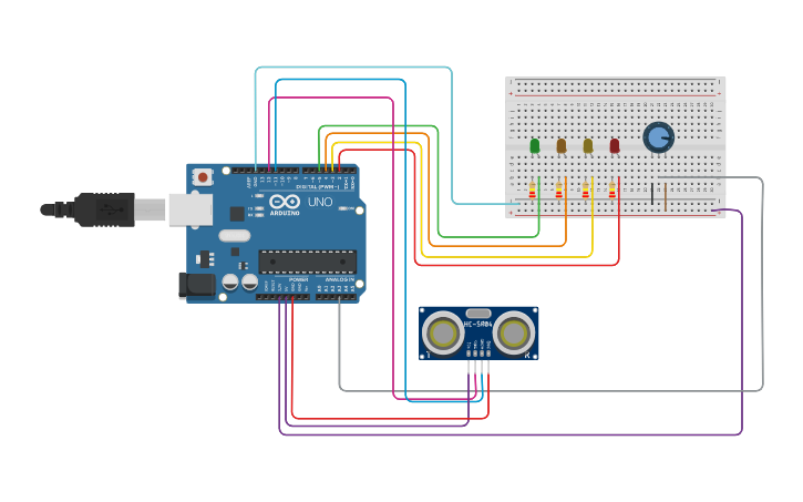 Circuit design selector de colores - Tinkercad
