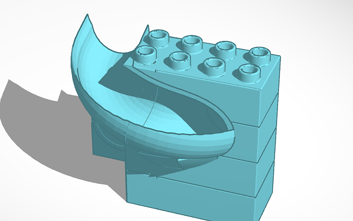 3D design Lego Duplo helical descent | Tinkercad