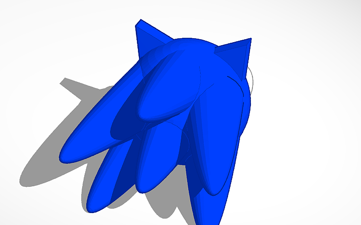 3D design cool sonic head - Tinkercad