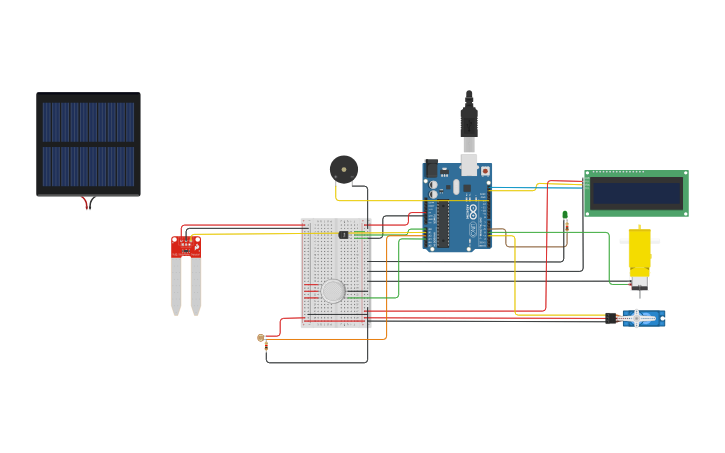 Circuit design IoT Based Automated Green House Circuit - Tinkercad