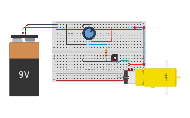 Circuit Design Motor De Engrenagem Com Transistor Tinkercad