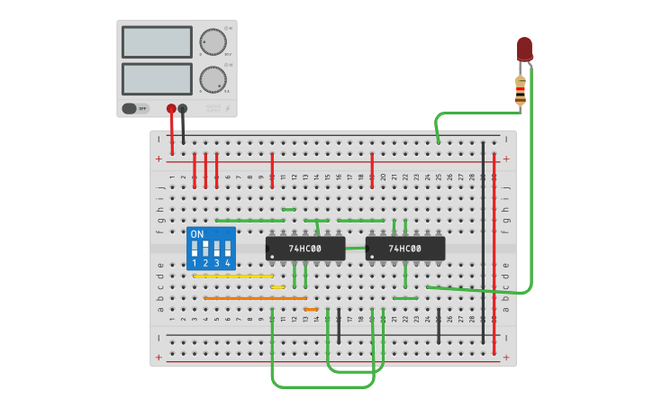 Circuit design EXPT3-USING NAND GATE | Tinkercad