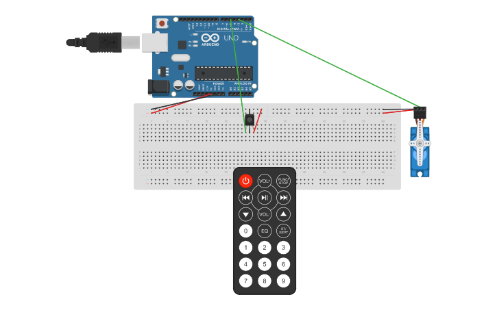 Circuit Design Servo Motor Tinkercad