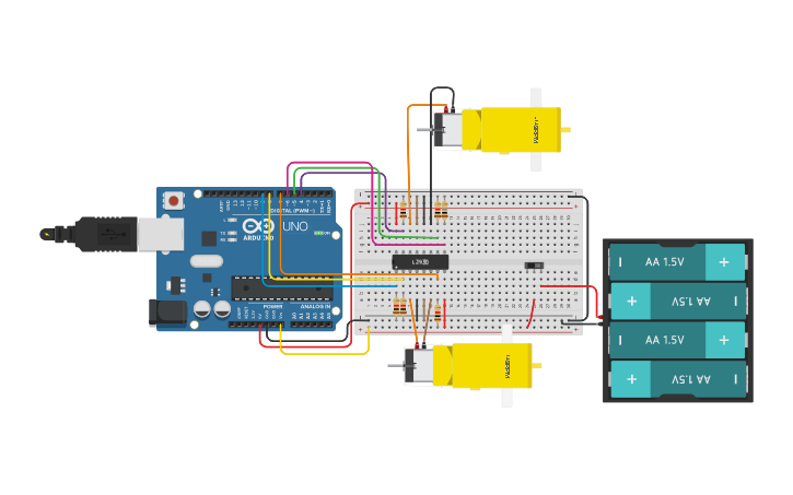 Circuit Design Control De Motores Tinkercad