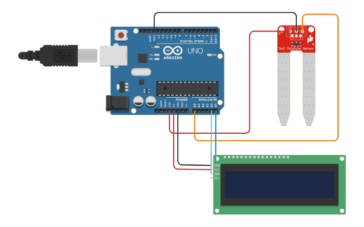 Circuit Design Smart Watering System Tinkercad