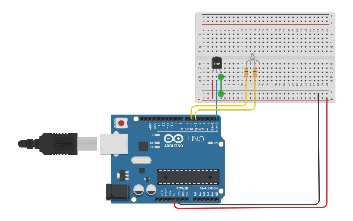 Circuit design TEMPERATURA | Tinkercad