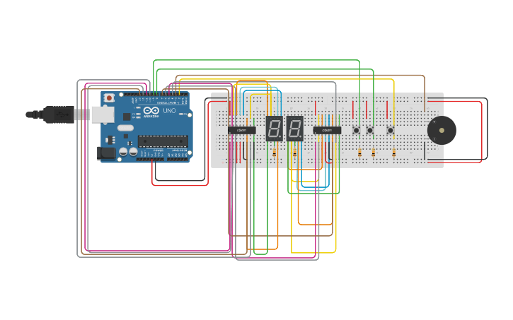 Circuit design таймер - Tinkercad