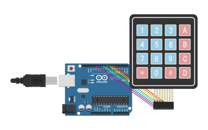 Circuit design keypad - Tinkercad