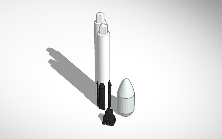 3D design Falcon 9 Model Rocket - Tinkercad