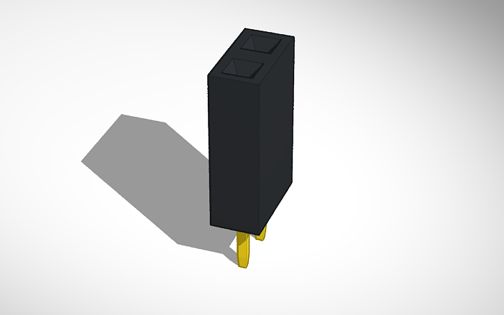 3D design FemaleHeader_2x1_2.54 - Tinkercad