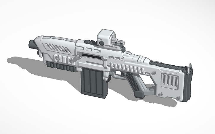 3D design SCAR-X1A - "Salamander" Sci-fi Compact Assault Rifle - Tinkercad