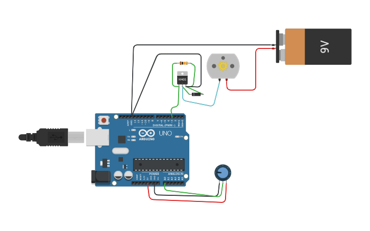 Circuit design MOTORS - Tinkercad