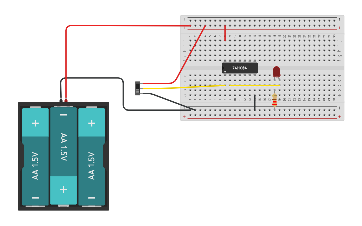 Circuit design not gate | Tinkercad