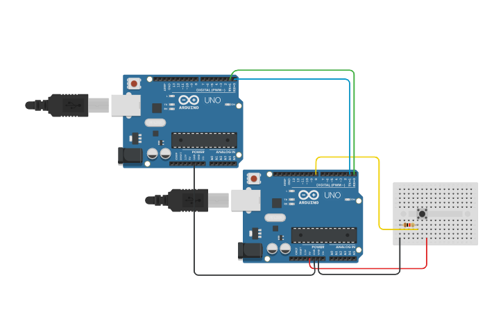 Circuit design 20210318 Design Comunicacao 2 arduinos | Tinkercad