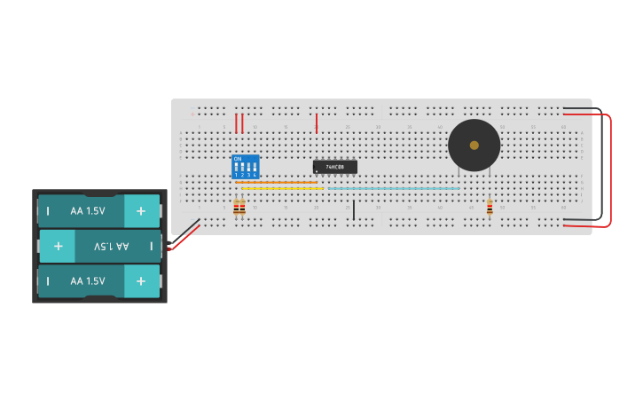 Circuit design PIEZO - Tinkercad