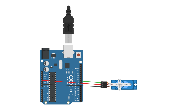 Circuit Design Servo Motor Tinkercad