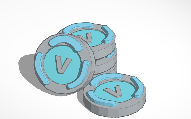 3D design 1,000 vbucks | Tinkercad