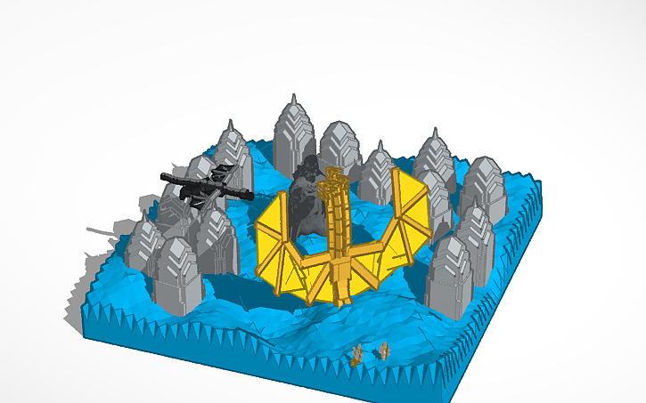 3D design Godzilla 2021 and ender dragon vs King ghidora - Tinkercad