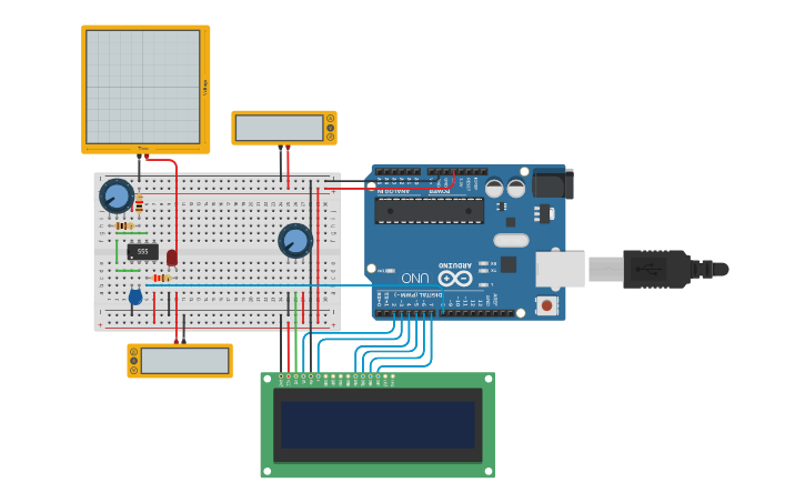 Circuit Design Arduino Frequency Counter Tinkercad