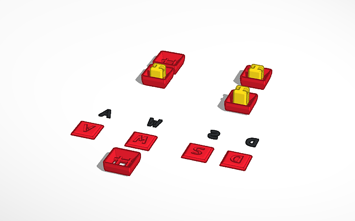 3D design Pillar KeyCaps all Parts - Tinkercad