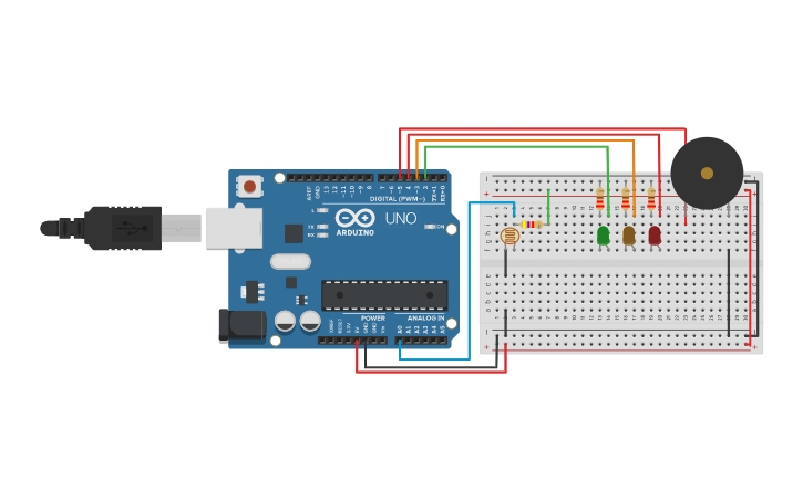 Circuit design LDR SENSOR - Tinkercad