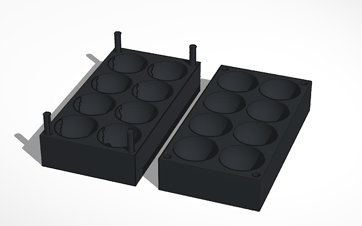 3D design Ice Sphere Mold 8 Spheres - Tinkercad