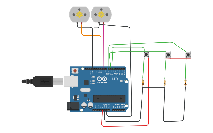 Circuit Design Commande Moteur A Courant Continu Tinkercad