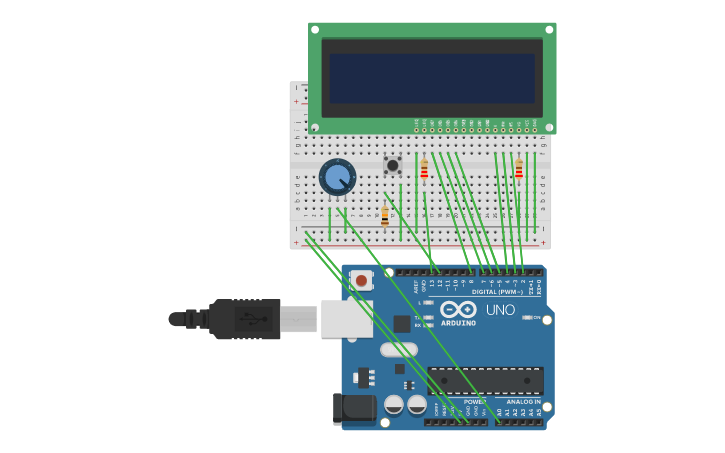 Circuit design Pantalla LCD - Tinkercad