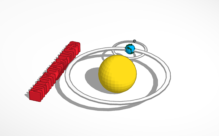 3D design Earth, Moon, and Sun Model - Gravity and Motion - Tinkercad