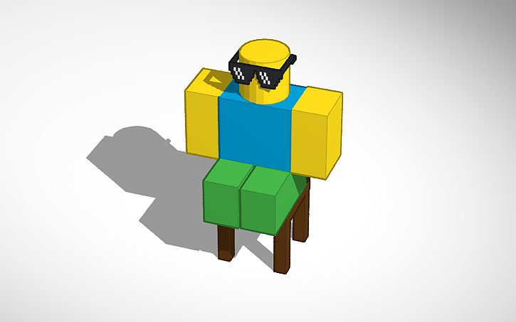 3D design Thug Life Noob Sitting On Chair - Tinkercad