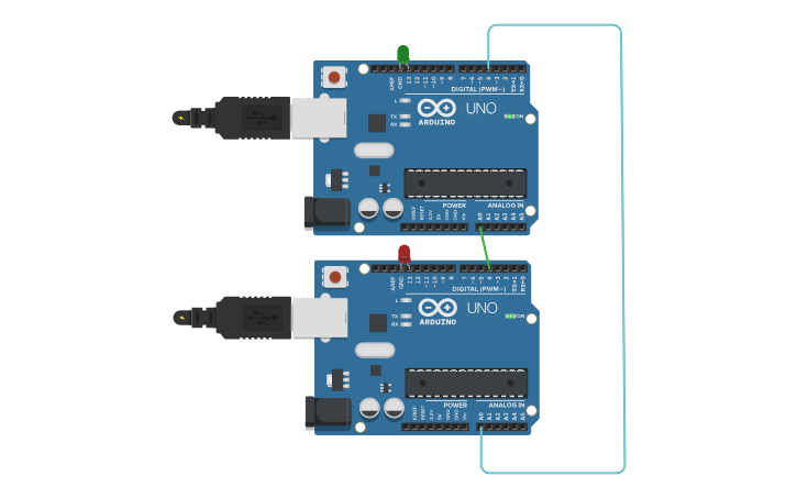 Circuit Design 2 Arduinos Communication Tinkercad